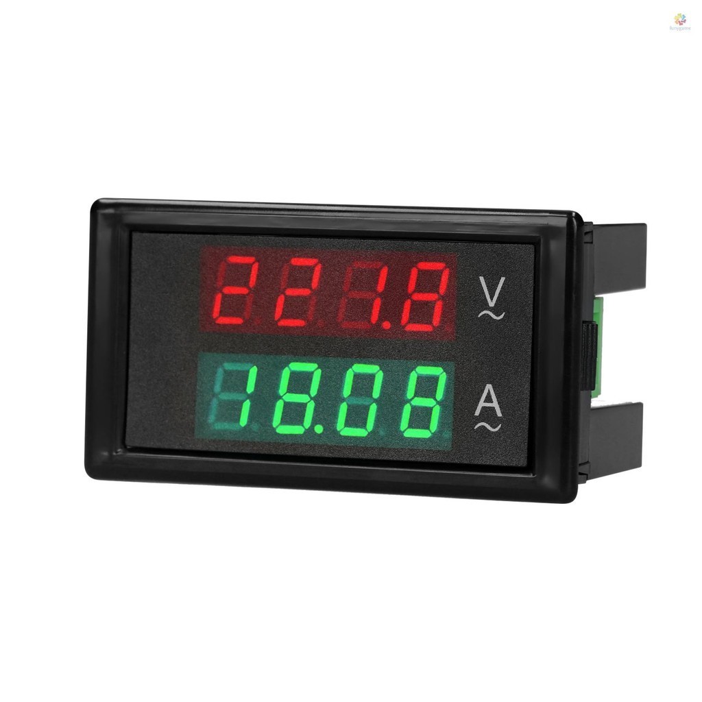 AC 80-300V 100A Digital Voltmeter Ammeter Amperage Tester Gauge Green ...