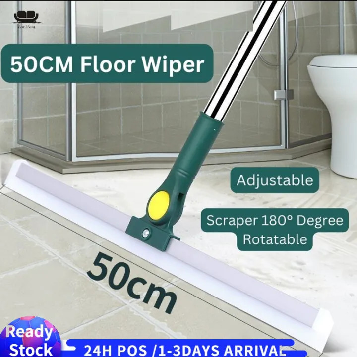 3in1 50cm Magic Broom Mop Long Handle Floor Wiper Cleaner Squeegee ...