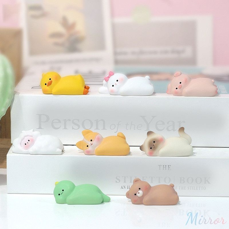 Office Desktop Computer Screen Decoration Crouching Lying Flat Small ...