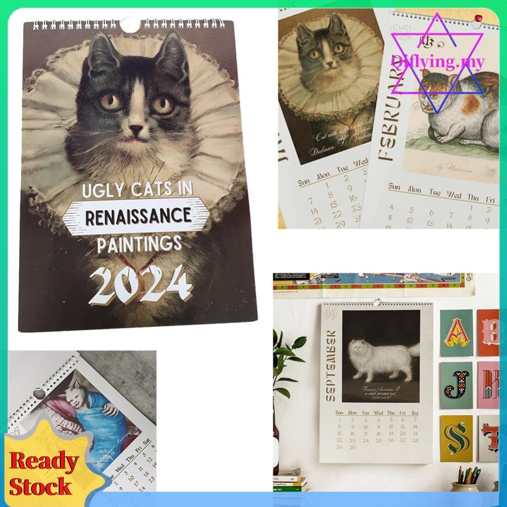 2024 Cat Wall Calendar 12 Month Hangable Cats Calendar Prank Gift for ...
