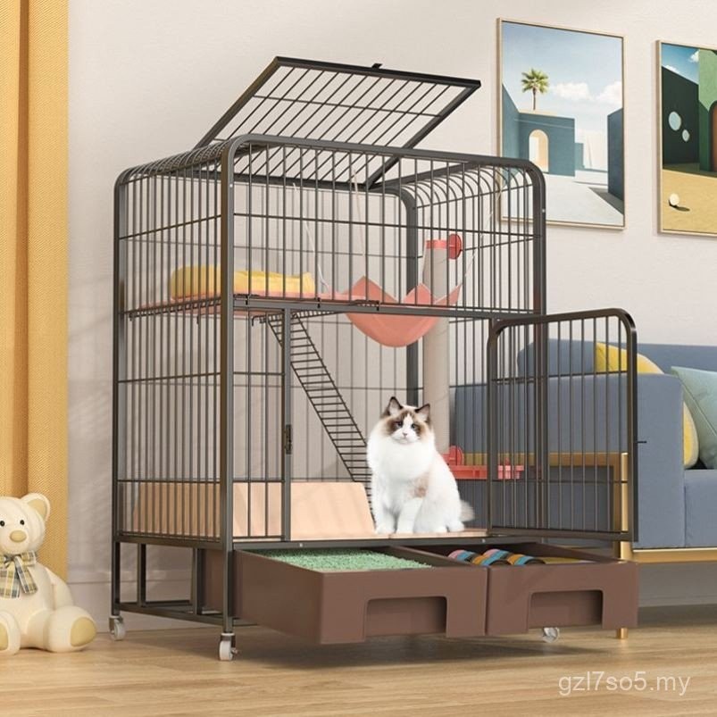 Sangkar Kucing untuk Kucing Dalaman Rumah, Ruang Bebas Besar dengan ...