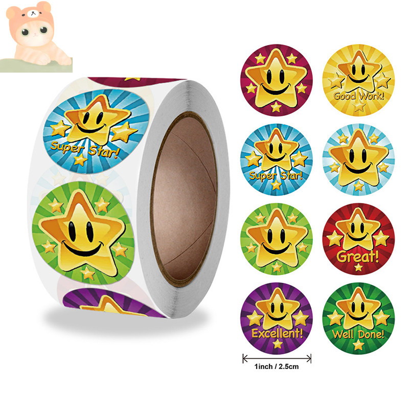 500pcs Children Reward Stickers Creative School Supplies 1inch Reward ...