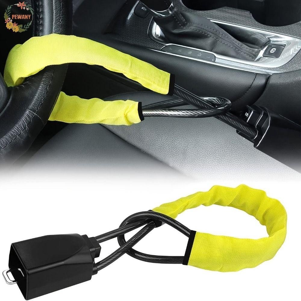 PEWANY Safety Belt Buckle Lock, with 3 Keys Security Car Steering Wheel ...