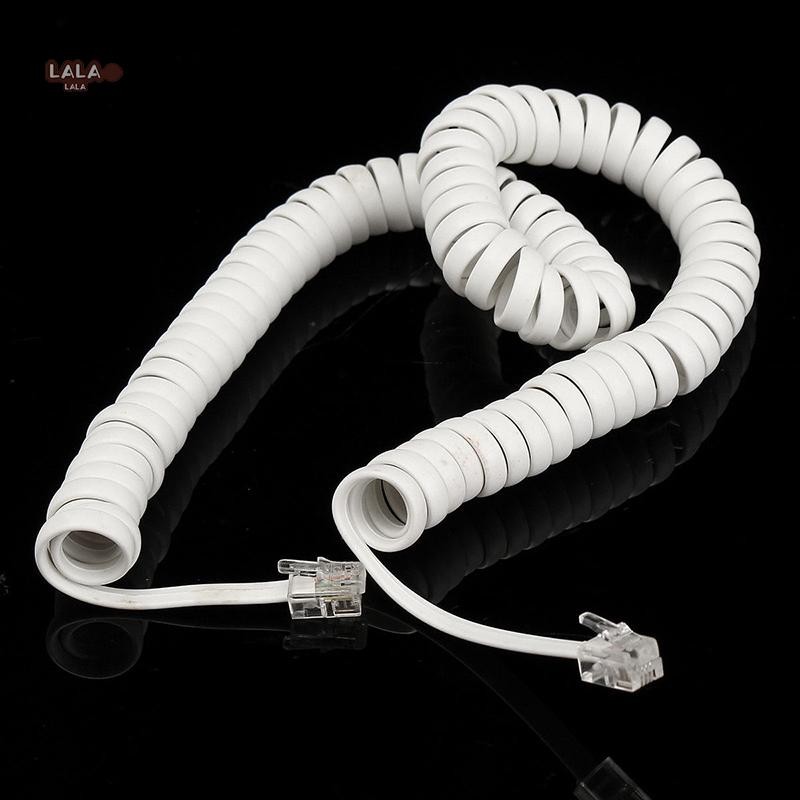 Pro 2M Coiled Telephone Handset Cable RJ10 Phone Lead Extension Curly ...