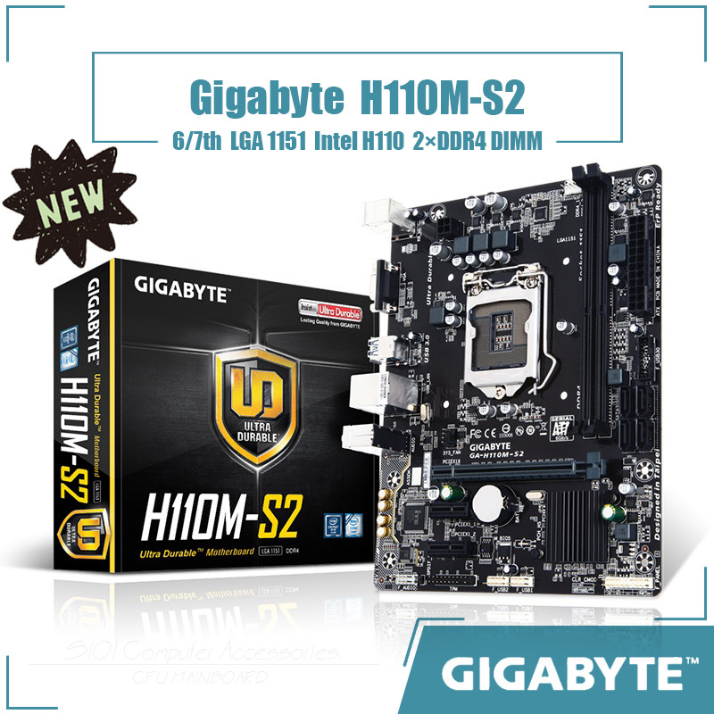 [NEW] Gigabyte H110M-S2 Motherboard 2xDDR4 DIMM LGA 1151 Intel H110 ...