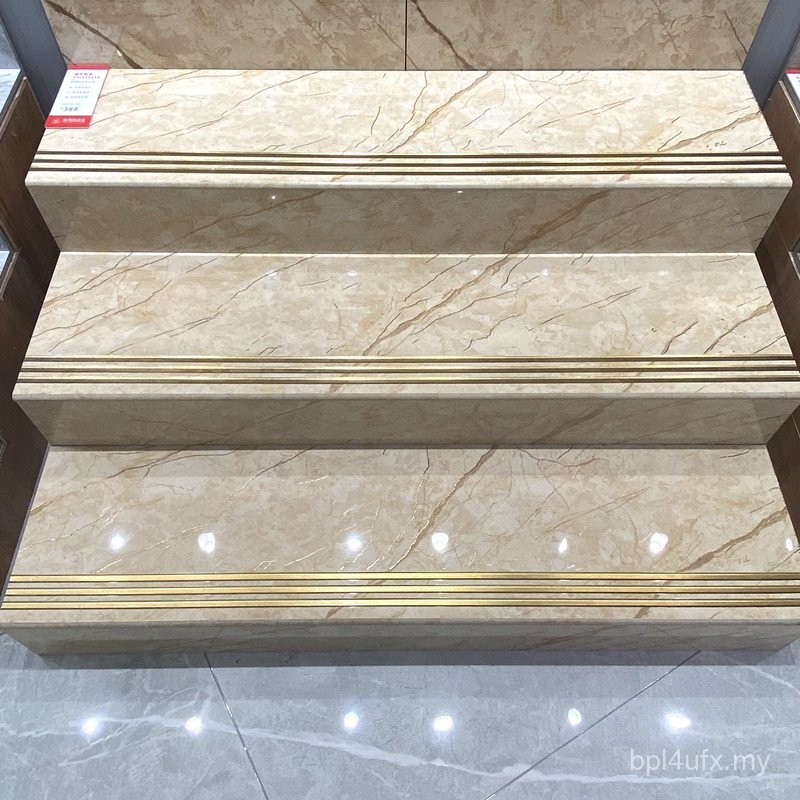 Arc Edge Glaze Stair Step Tile 470x1200 Anti-Slip Marble Floor Tile ...