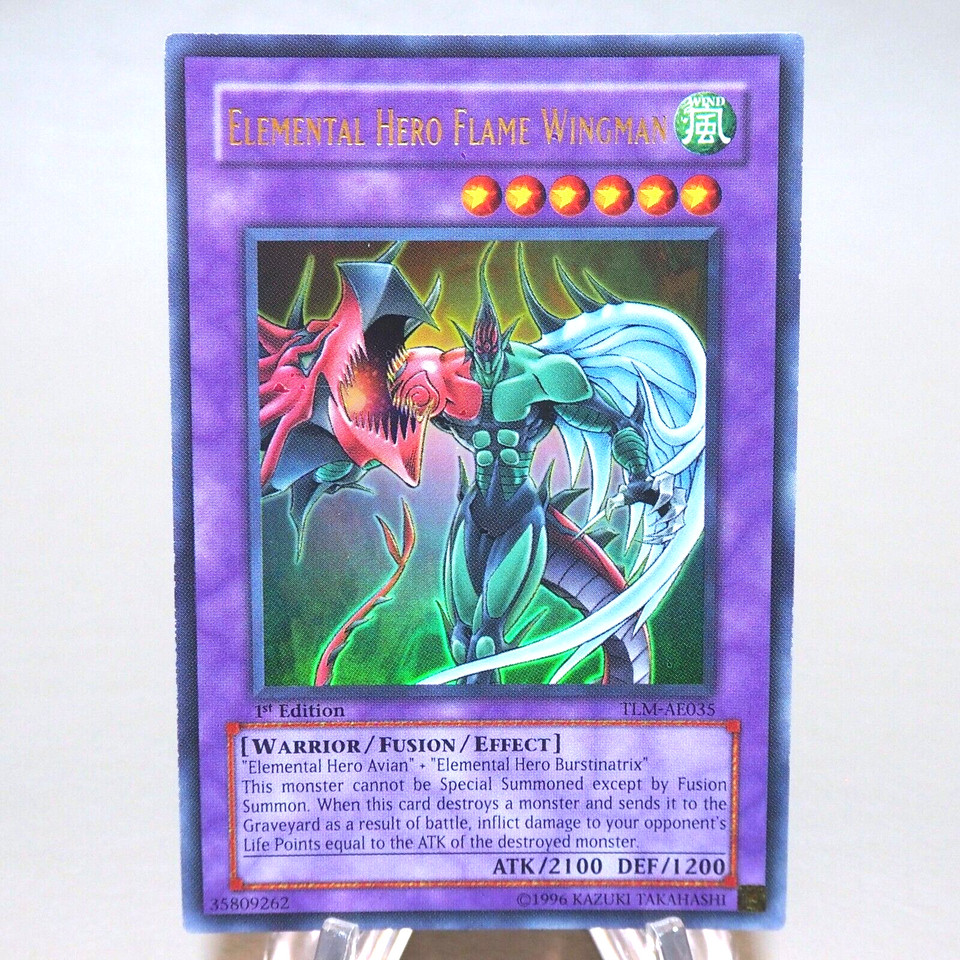 Yu-Gi-Oh Elemental HERO Flame Wingman TLM-AE035 1st Edition Asian ...