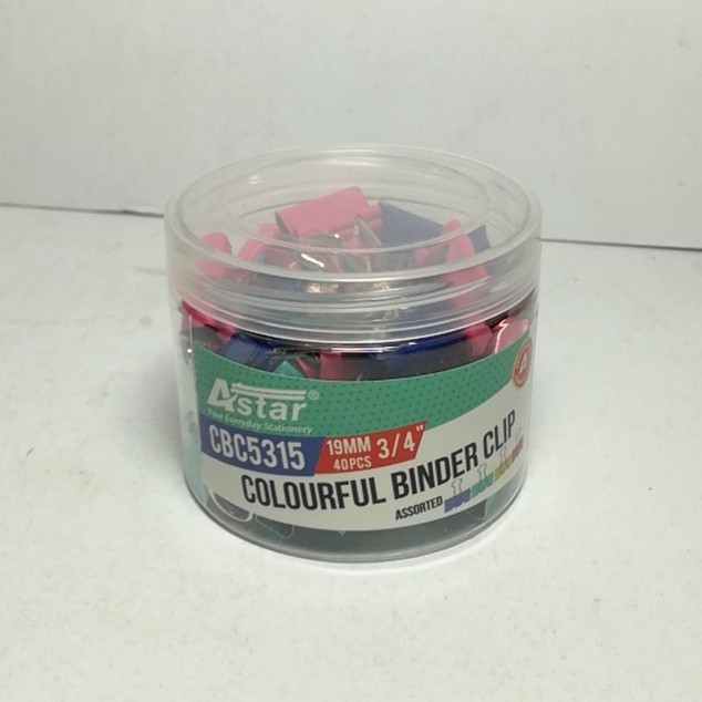 Astar Colourful Binder Clip 19mm 40pcs (CBC5315) | Shopee Malaysia