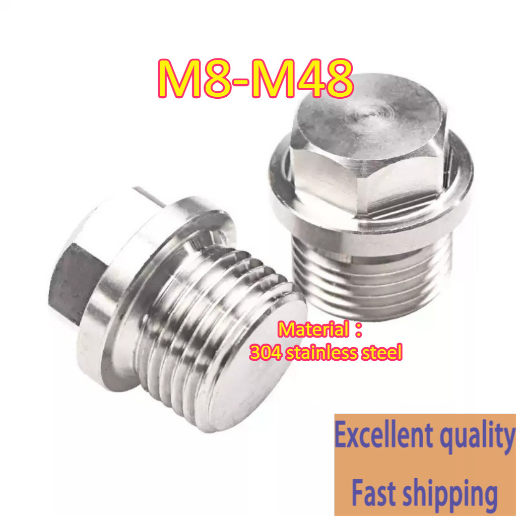 304 Stainless Steel Flange Outer Hexagon Plug/Oil Plug Stuffy Head Plug ...
