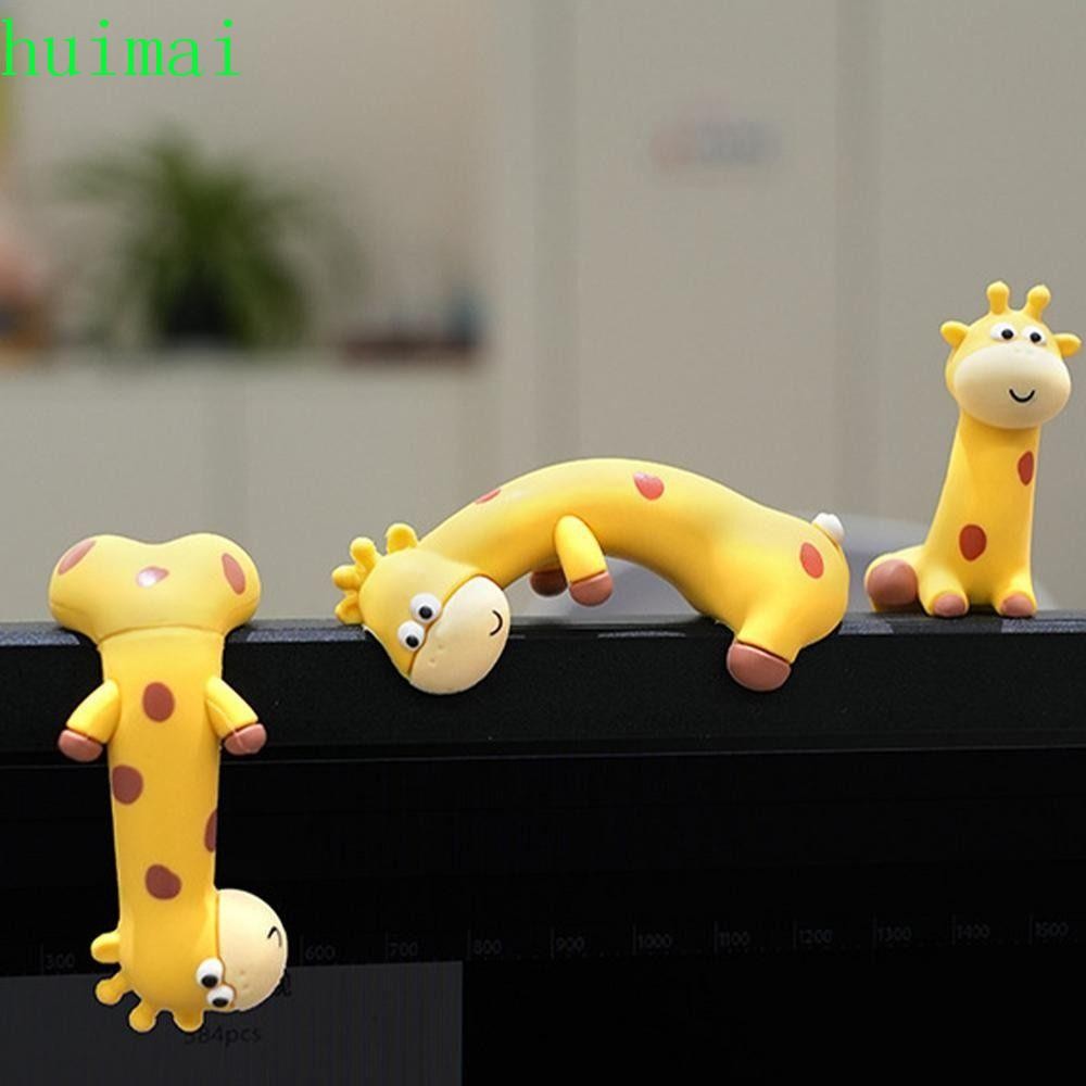 HUIMAI Computer Monitor Decor, 3D Desk Toy Mini Dolls Giraffe Screen ...