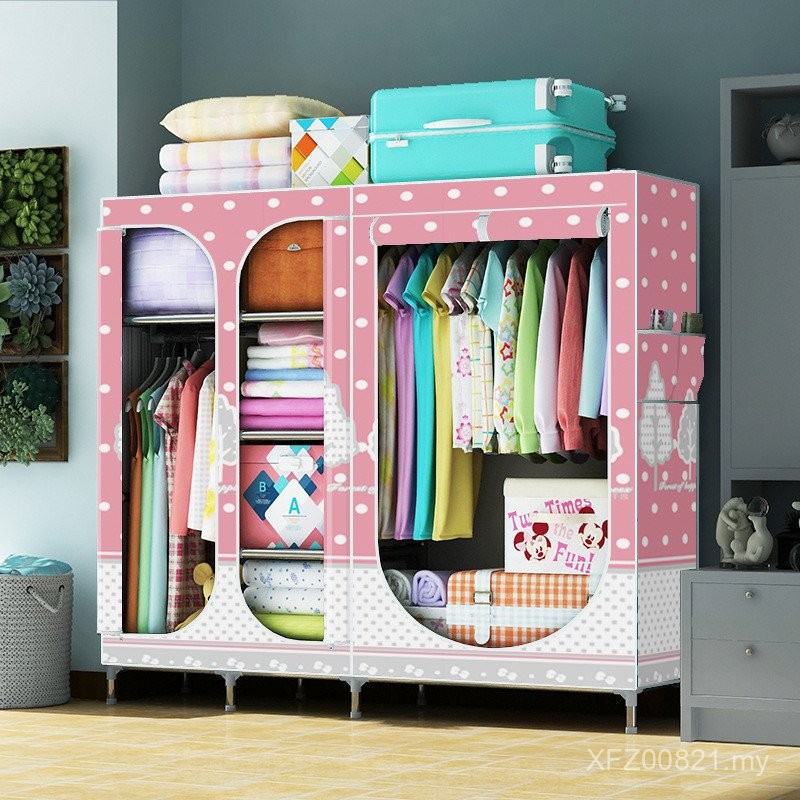 Cloth Wardrobe Fully Enclosed Steel Pipe Anti-dust Bold Large Sealed ...