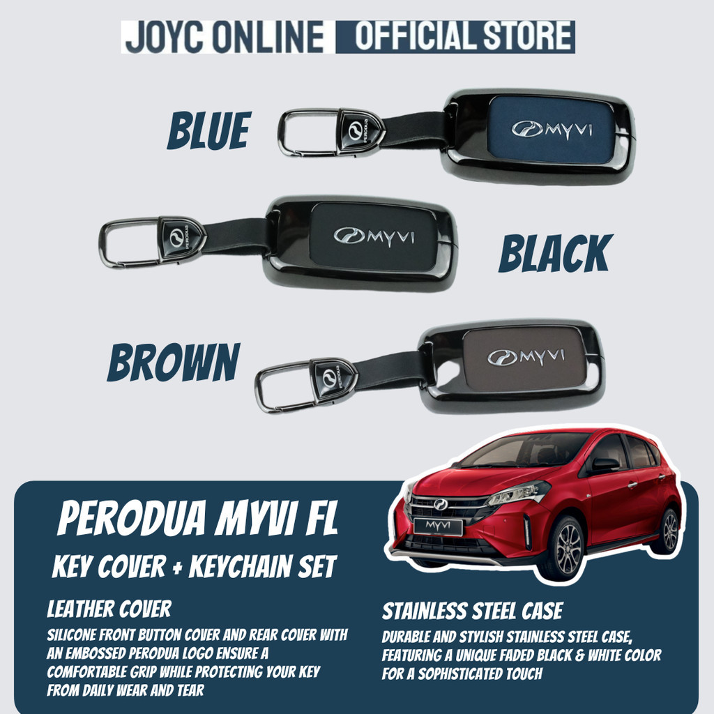 PERODUA MYVI FL 2022 - 2025 Leather + Titanium Keyless Remote Car Key ...