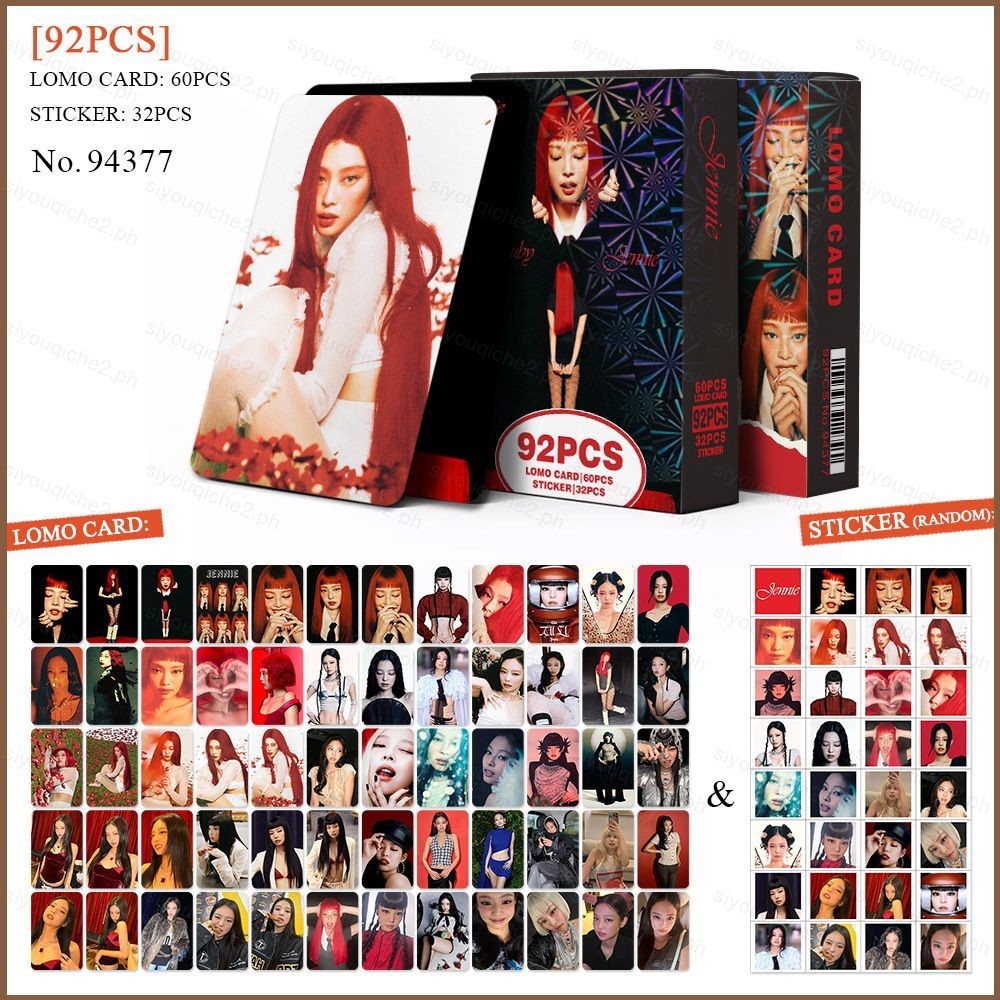 sy 92PCS/Set BLACKPINK JENNIE Stickers LOMO Card Ruby New Album ...