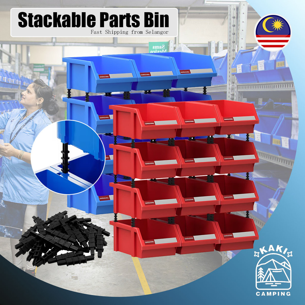 【COD】Stackable Tool Parts Container Box Bekas Kotak Penganjur ...