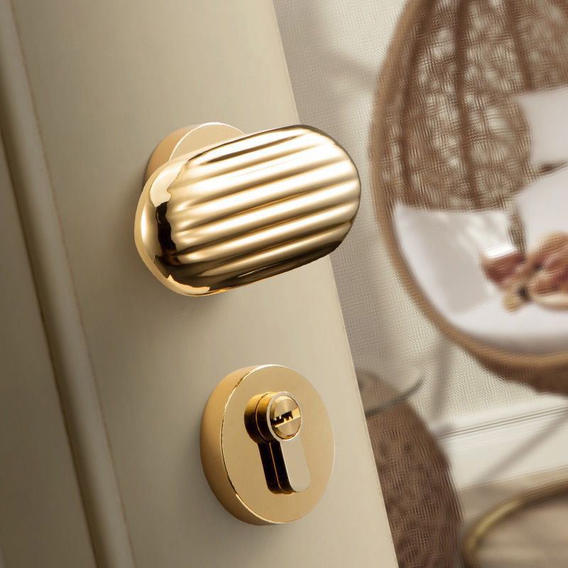 Golden Mute Magnetic Room Door Lock Light Luxury French Indoor Door ...