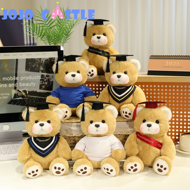 JOJO CASTLE Graduation Teddy Bear 25cm Cute Graduate Dr. Teddy Bear ...