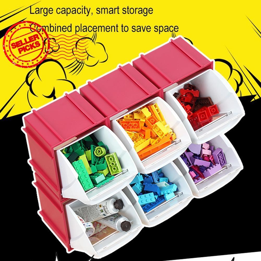 Modular Flip Up Organizer Plastic Storage Box Window Stackable ...