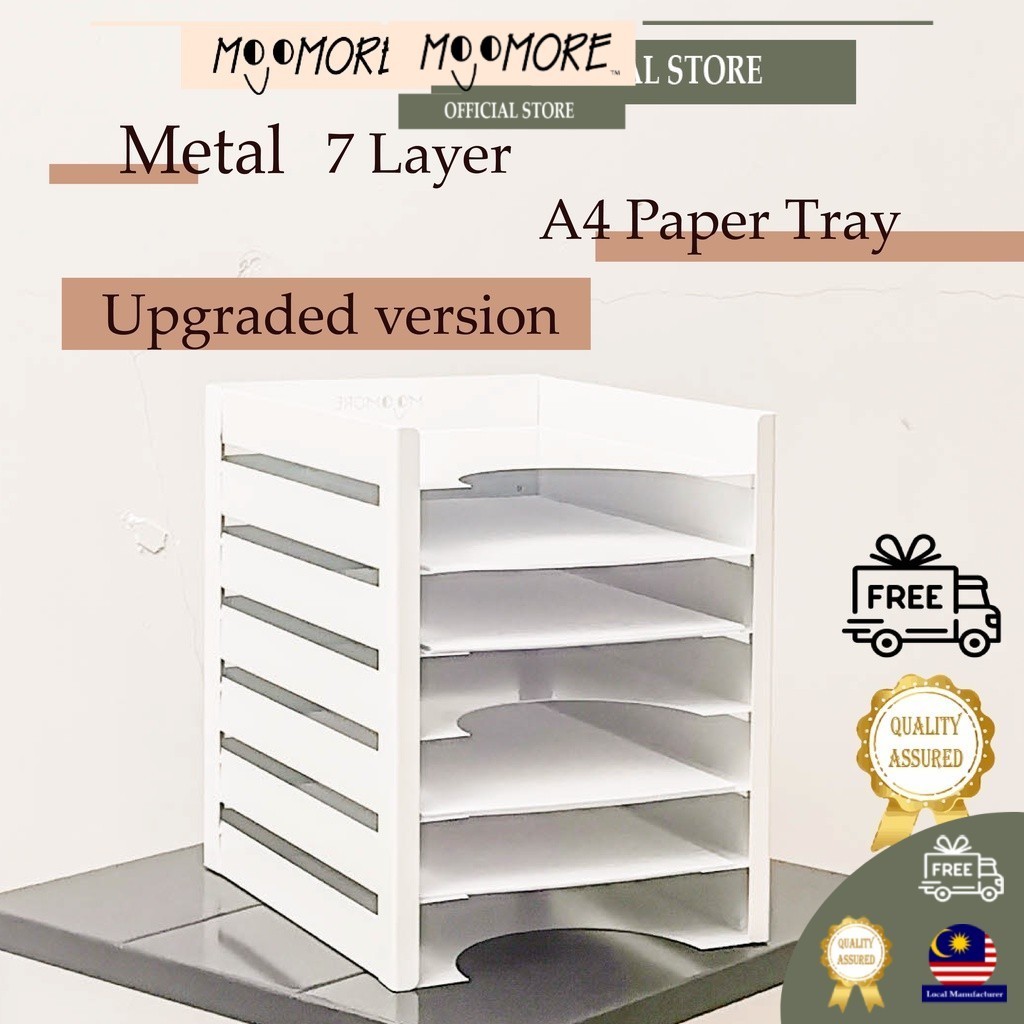 MOJOMORE 5 7 Tier Metal Document Tray Steel Rack A4 Paper Holder File ...