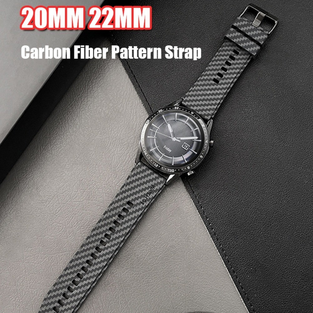 22/20mm Carbon Fiber Pattern Strap Silicone Gt2 Pro Strap Band For ...