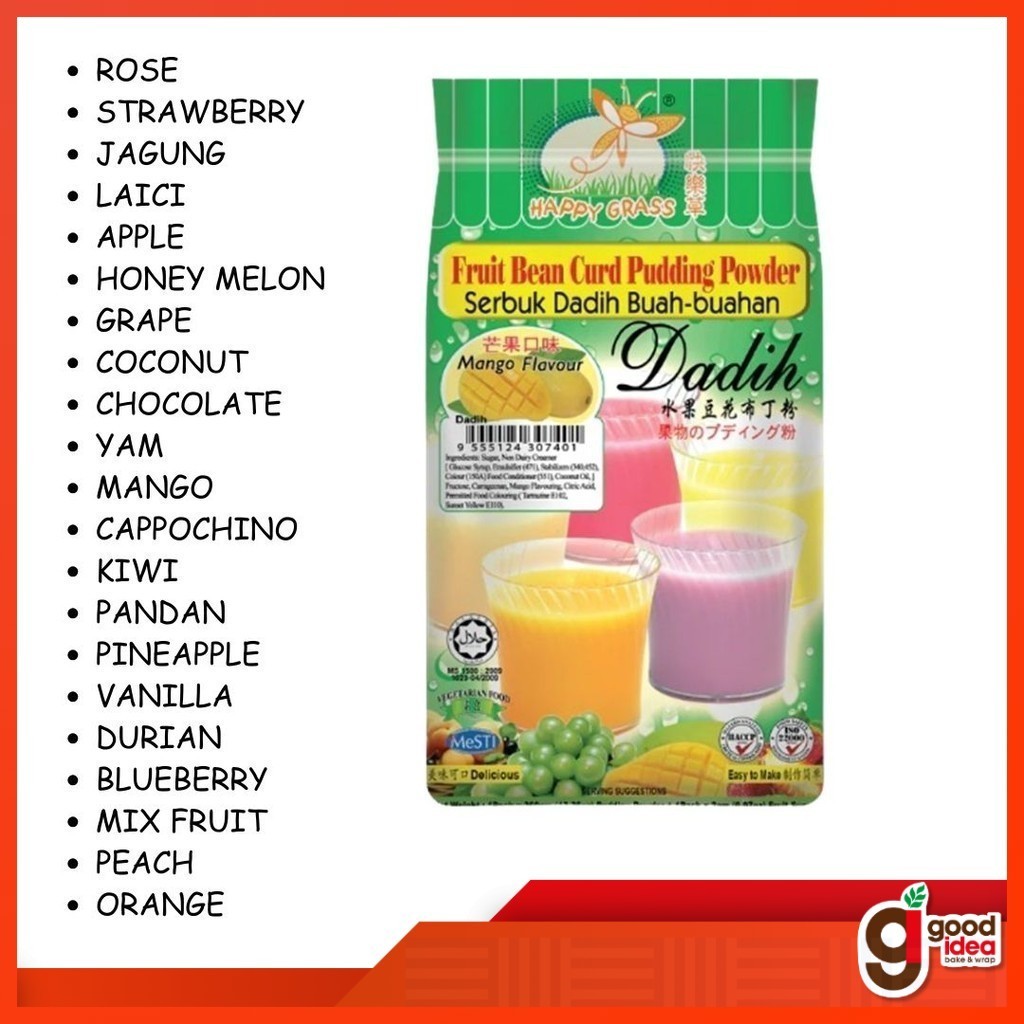 Happy Grass - Serbuk Dadih Pudding Powder 310g (Banyak Perisa) 布丁粉 ...