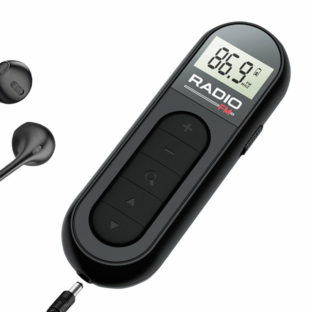 Rain Mini Pocket FM Radio With Backlight LCD Display Wired 3.5mm ...
