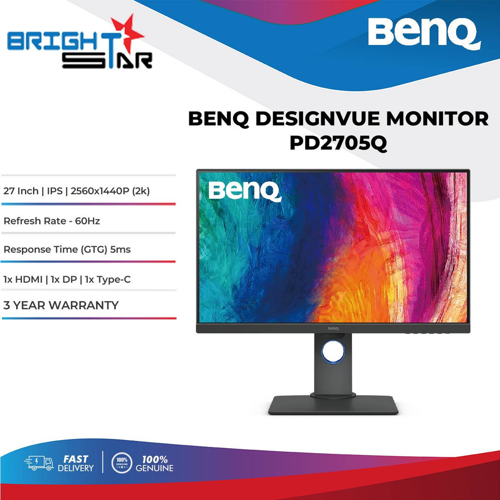 BENQ PD2705Q DesignVue Monitor - 27"/IPS/2560x1440/2K/5ms | Shopee Malaysia