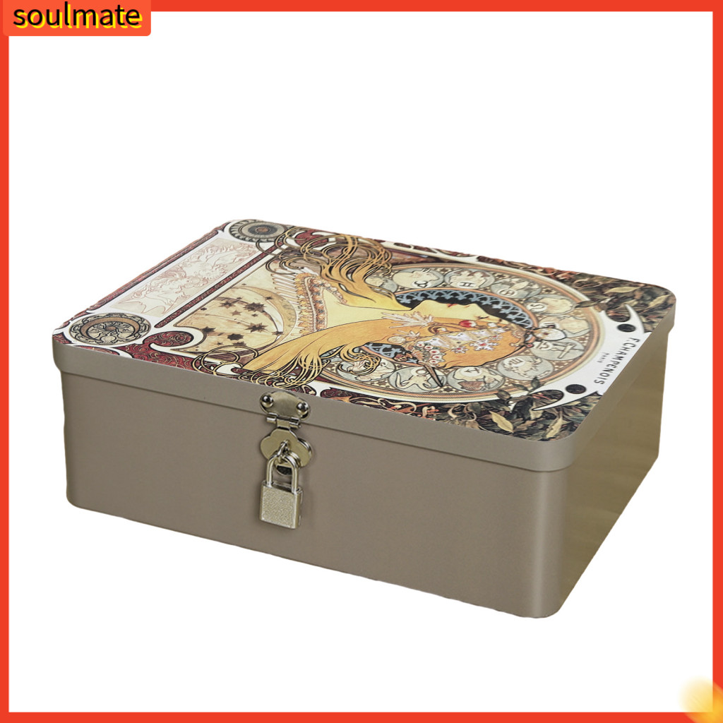 soulmate| Retro-themed Storage Box with Lock and Key Vintage Style Gift ...