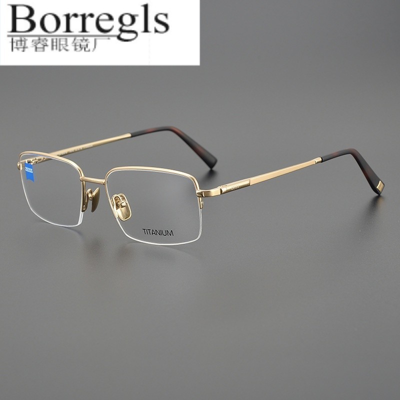 Zeiss New Style Glasses Frame High-End ZS85018 Pure Titanium Half-Frame ...