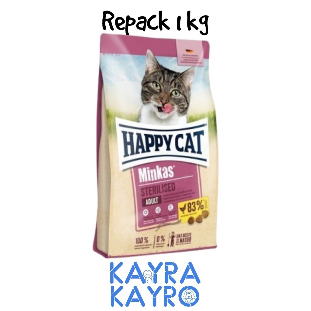Happy Cat Minkas Sterilised Adult Cat 1kg Repack - Adult Cat Food ...