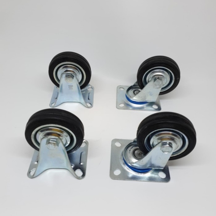 3 inch rubber wheels 1 set (2 on 2 off) | Shopee Malaysia