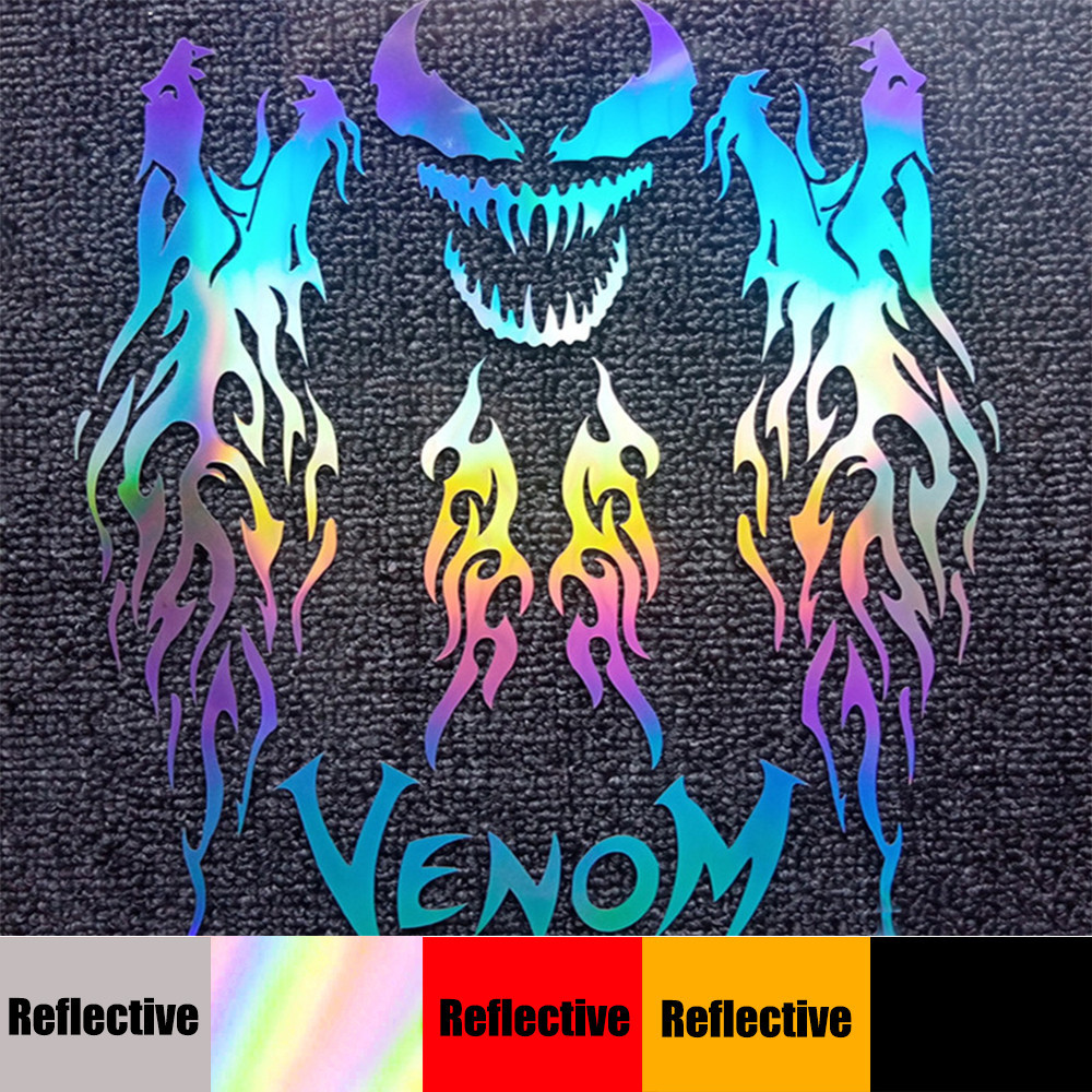 Unique Five-Color Car Stickers Venom Simple Stickers Laser Engraved Car ...