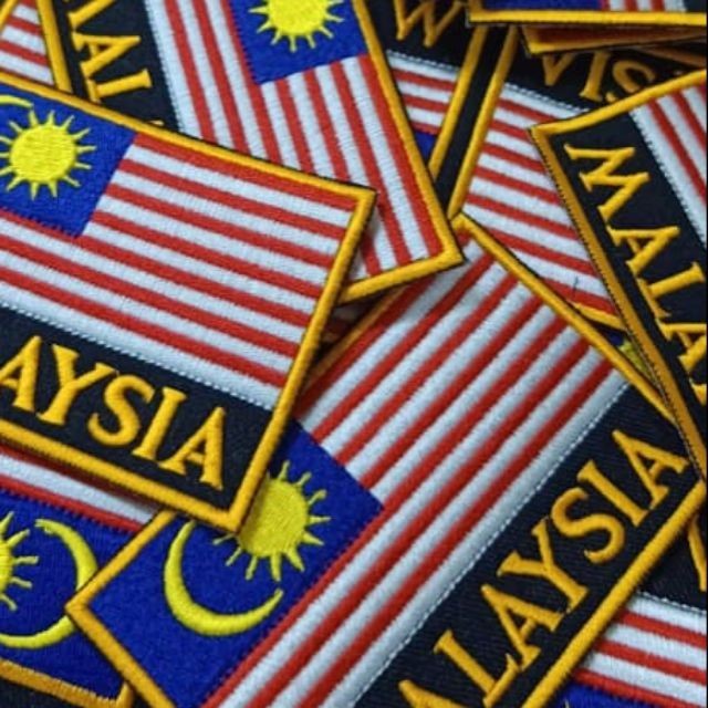 Patches Bendera MALAYSIA Sulam Embroidery Badge Merdeka Askar Ready ...