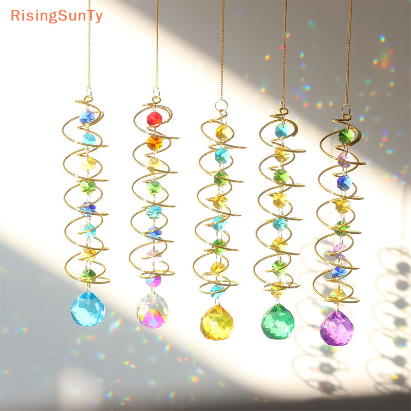 [RisingSunTy] Sun Catcher Wind Spinner Double Spiral Tail Wind Spinner ...