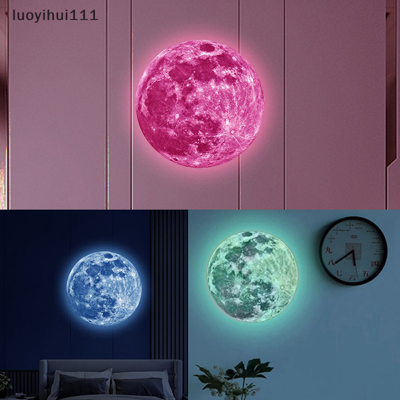 [luoyihui111] 20cm Three-colour Luminous Moon 3D Wall Sticker For ...