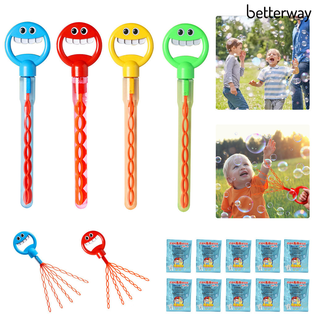 Betterway 32 Holes Bubble Stick with Bubbles Refill Smiling Face Design ...