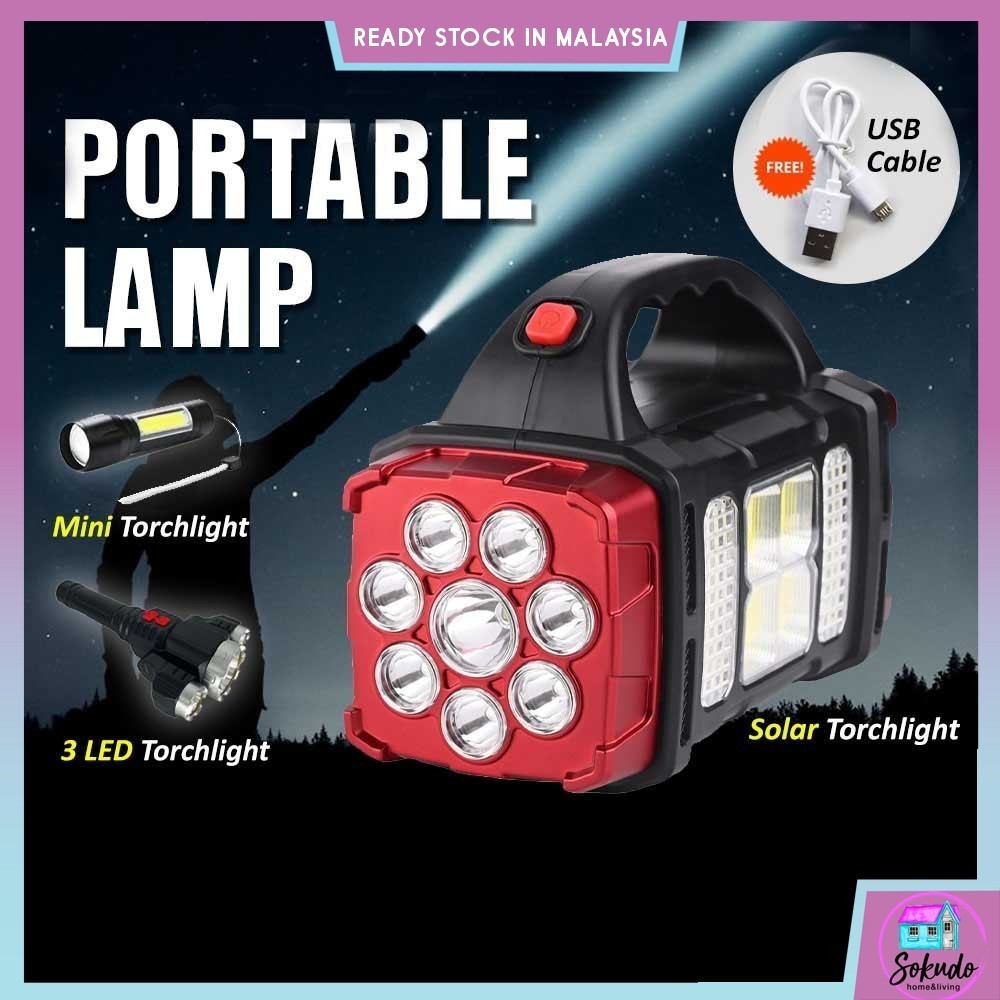 Rechargeable Camping Torchlight Flashlight Super Bright LED Hiking Lamp ...