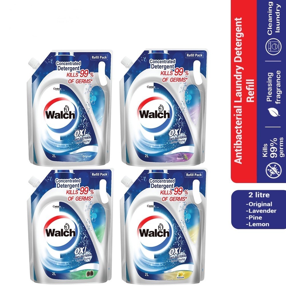Walch Antibacterial Liquid Laundry Detergent Refill Original Pine Lemon ...