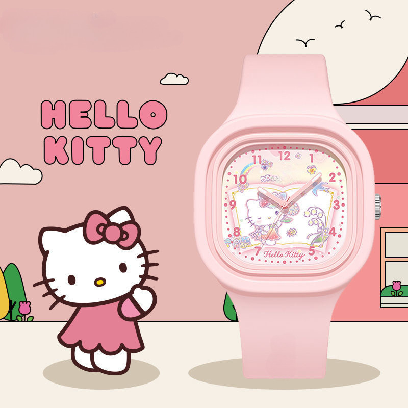 Children Sanrio Cartoon Quartz Watches Candy Colored Dial & Strap ...