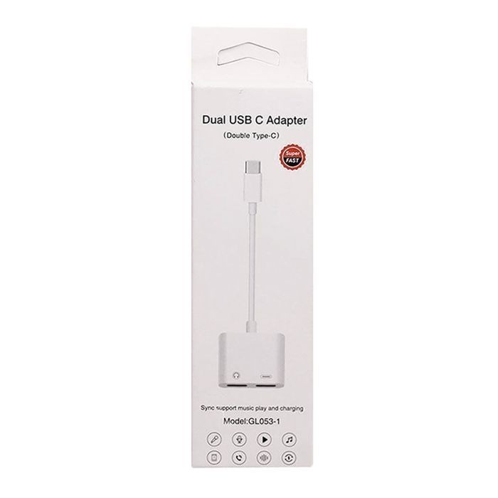 GL053-1 DUAL USB C ADAPTER (DOUBLE TYPE-C) | Shopee Malaysia
