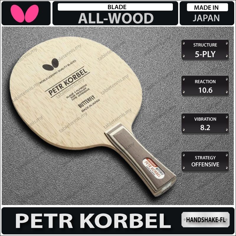Butterfly Petr Korbel All Wood Table Tennis Wooden Blade Bat Paddle Racket Ping Pong Handshake ...