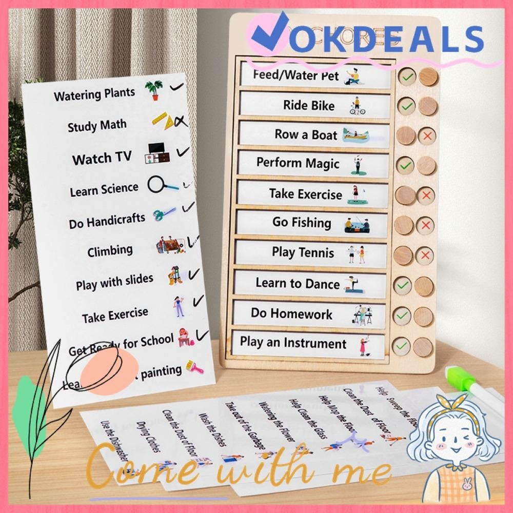 OKDSHOP Do List Memo Board, Rectangular Accessories Kids Checklist ...