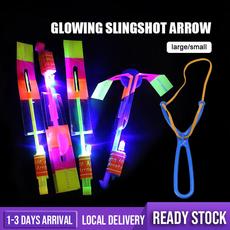 Mainan Lestik Lampu Terbang Getah Flying Rotating Rocket Helicopter ...