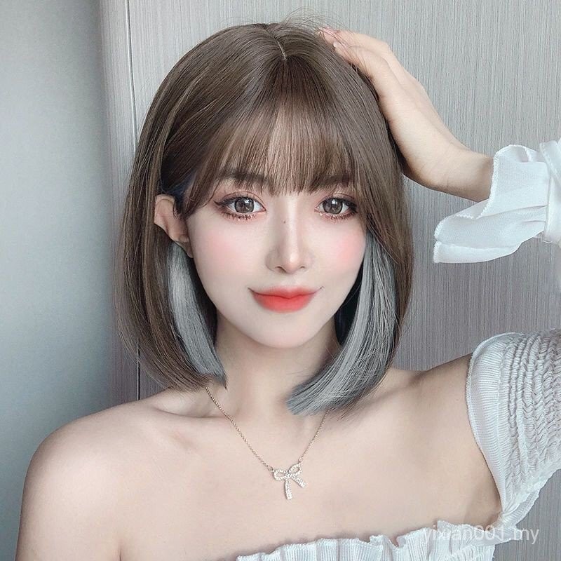 Wig Female Short Hair Influencer bobo Head Round Face Western Style ...