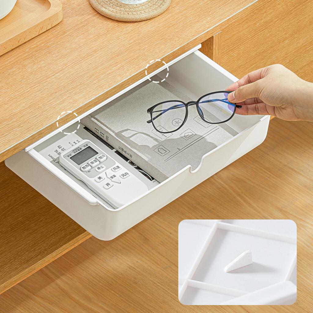 Self-adhesive Storage Organizer No Drill Storage Solution Under-desk ...