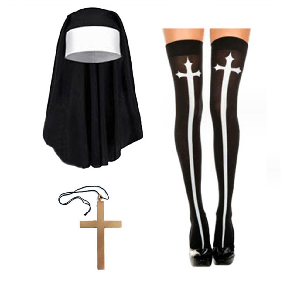 Halloween Nun Cosplay Suit Missionary Cosplay Costume European American