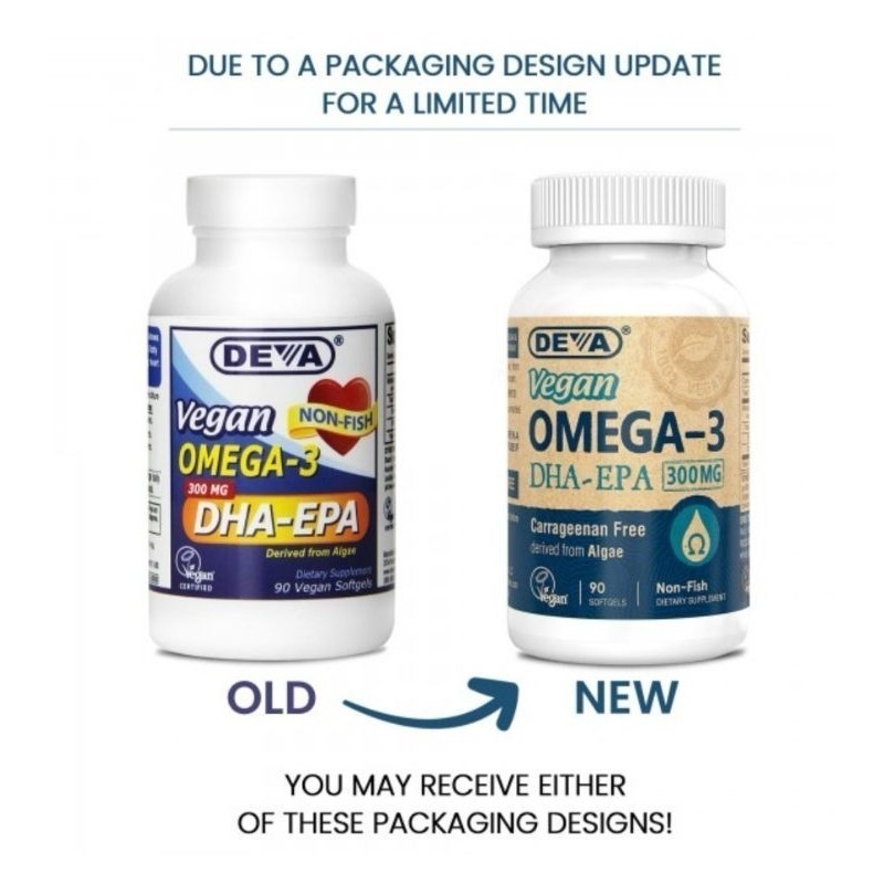 Deva, Vegan Omega-3, DHA-EPA, 300 mg, 90 Softgels | Shopee Malaysia
