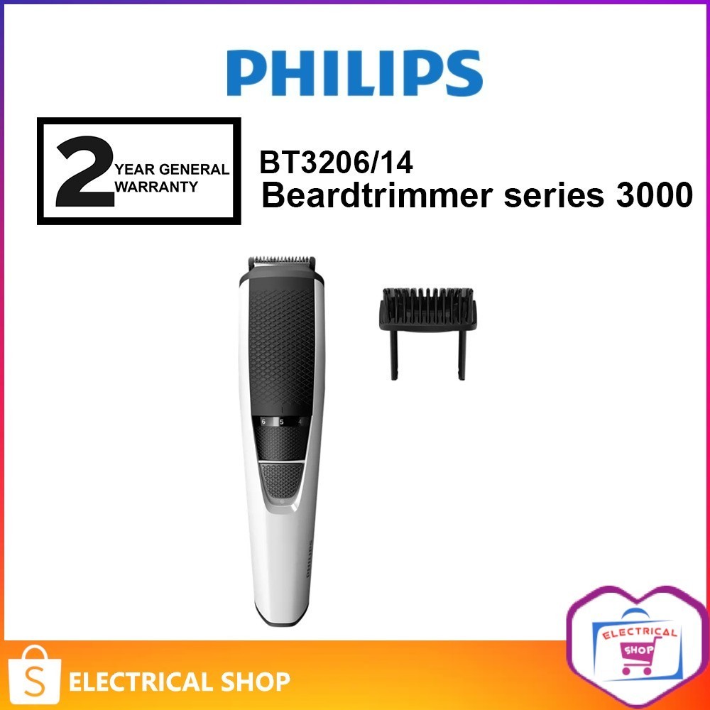 Philips Series 3000 Beard trimmer BT3206/14 Cordless and Washable ...