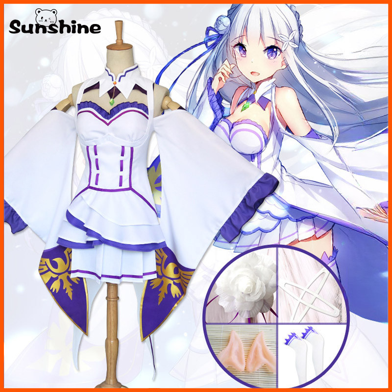 Anime Re Zero Kara Hajimeru Isekai Seikatsu Cosplay Costume Emilia ...