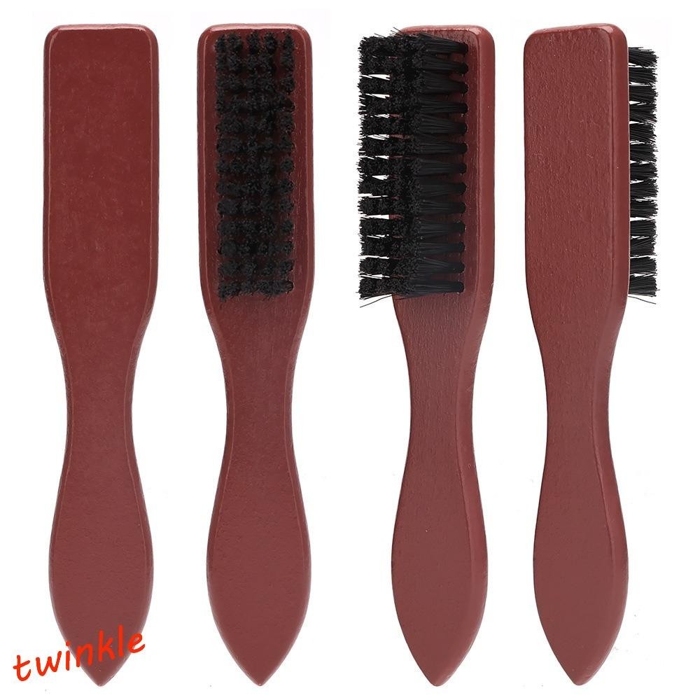 TWINKLE1 Wood Beard Brush, Professional Neck Duster Hairdresser Shaving ...
