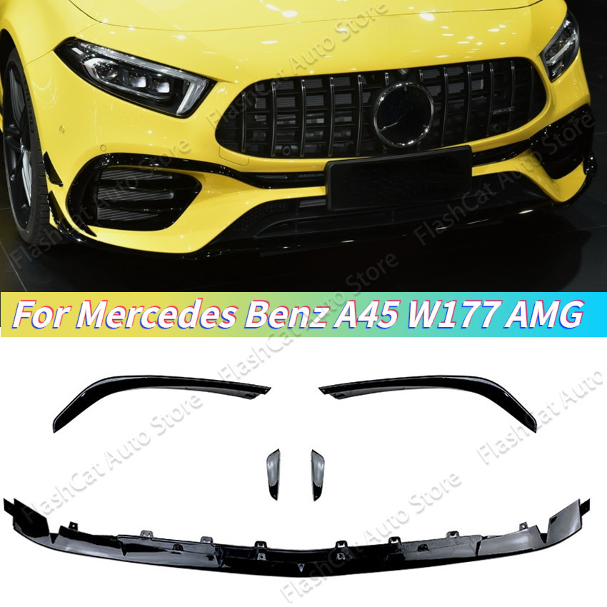 A45 Front Lower Bumper Lip For Mercedes Benz A45 W177 AMG 2019 2020 ...